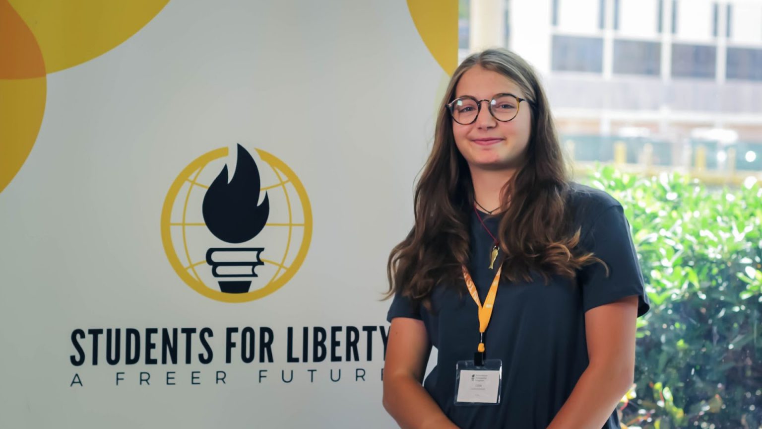 Lisa Kinspergher records a podcast about 25 influential pro-liberty ...